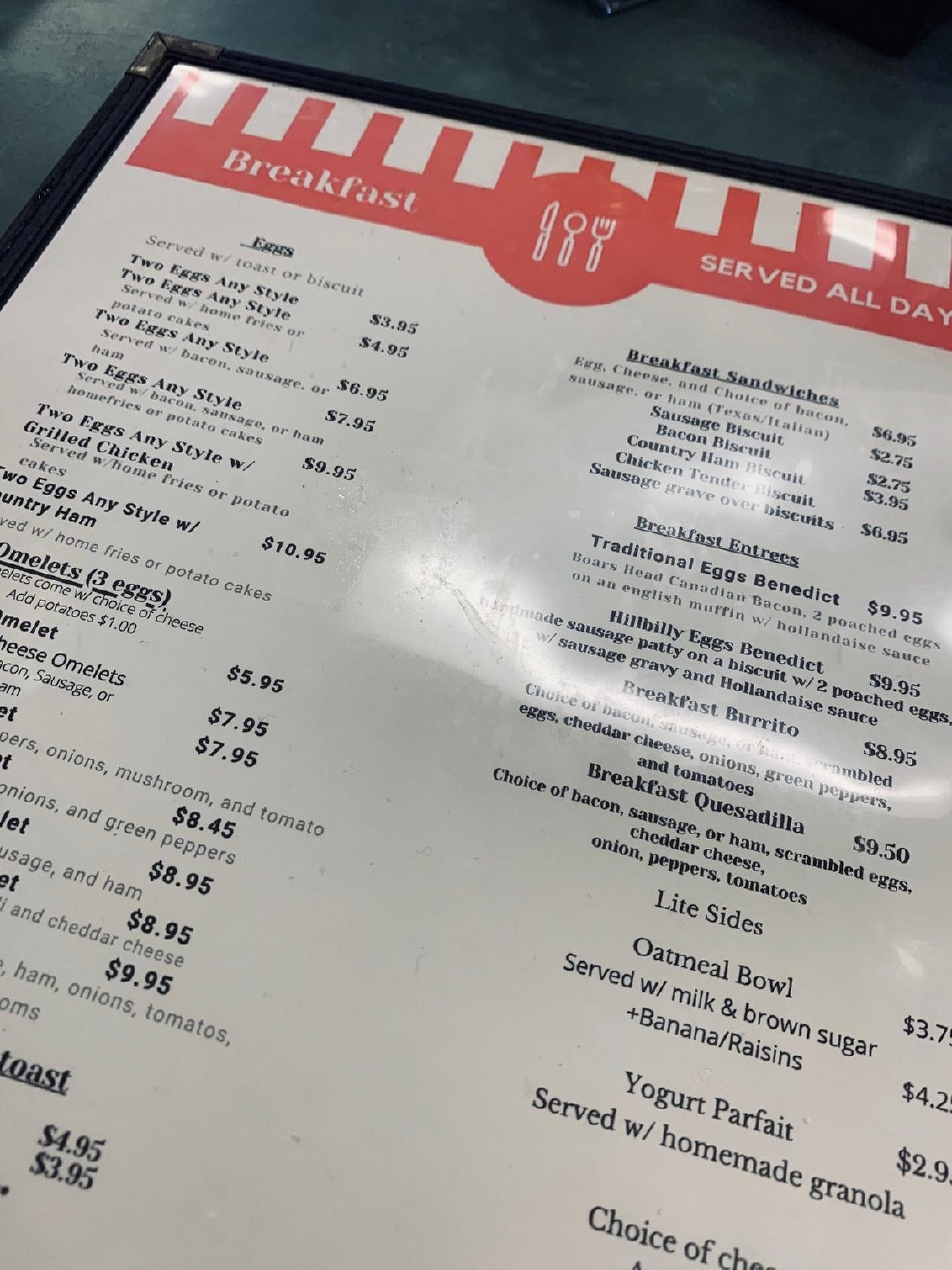 Menu at Katiepie's Country Kitchen cafe, Columbia
