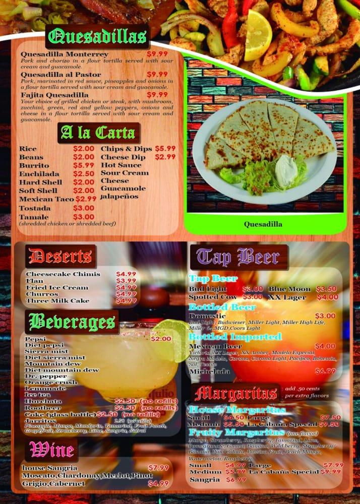 Menu at Los Rivera's pub & bar, Oshkosh