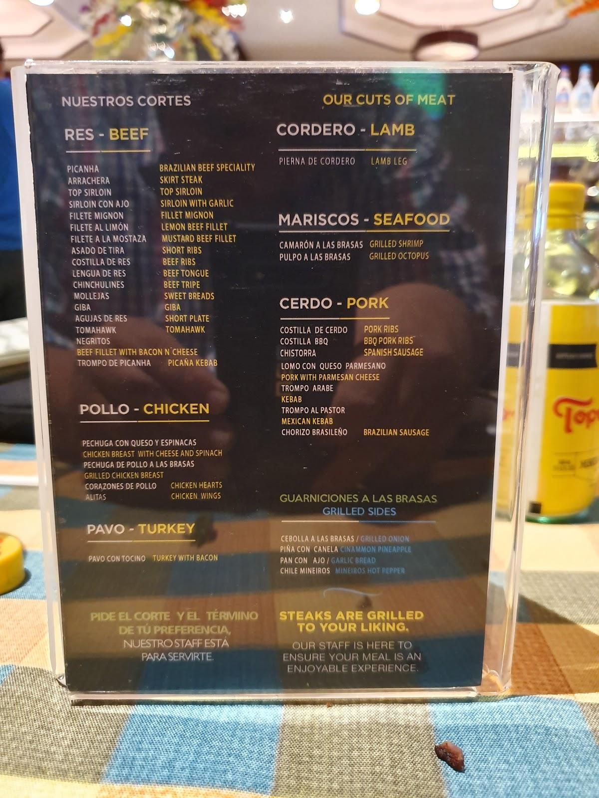 Carta del pub y bar Mr Pampas Torreón, Torreón
