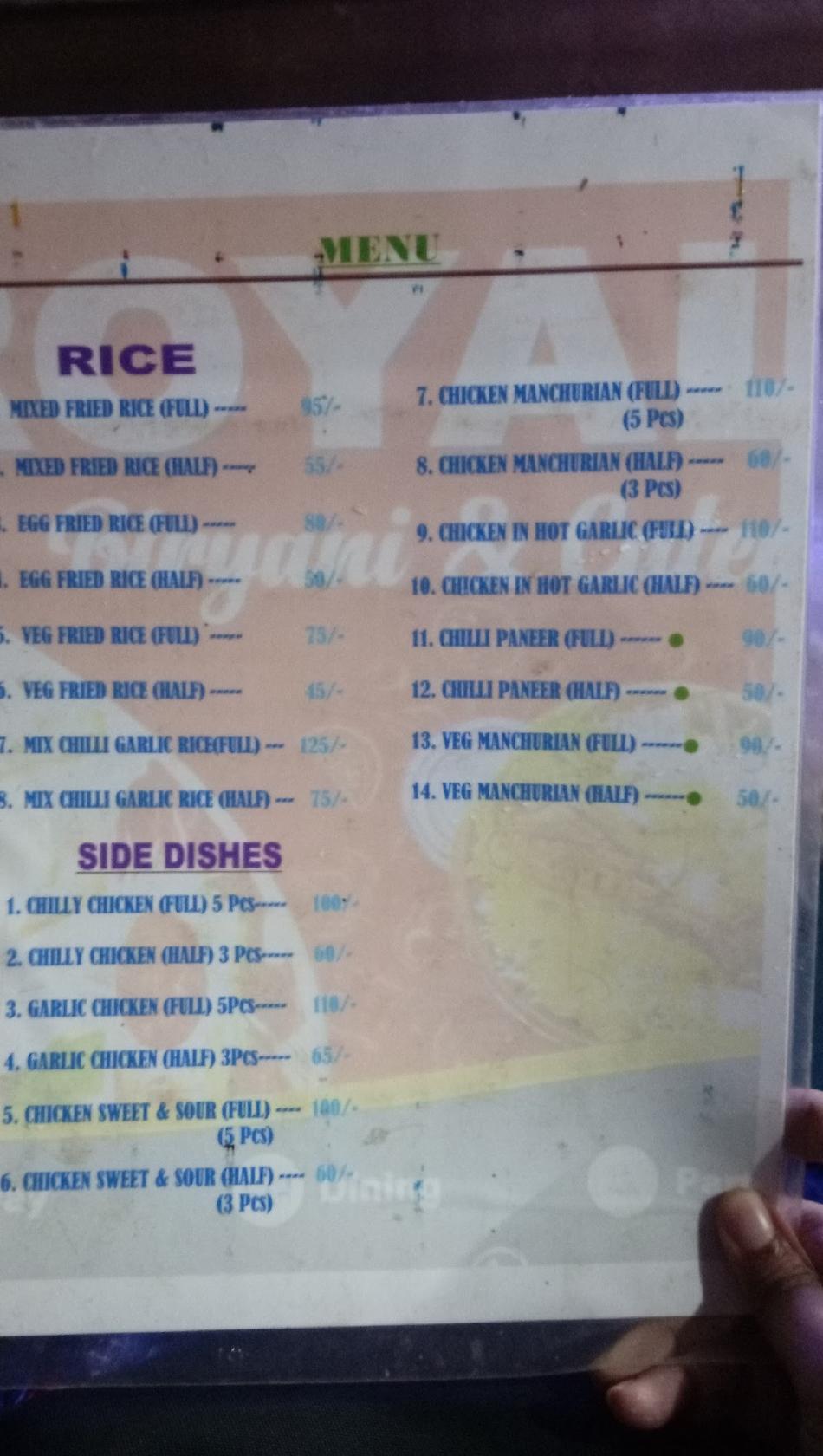 Menu at ROYAL BIRYANI & CHINESE PAVILION, Gangarampur, CG28+J8H