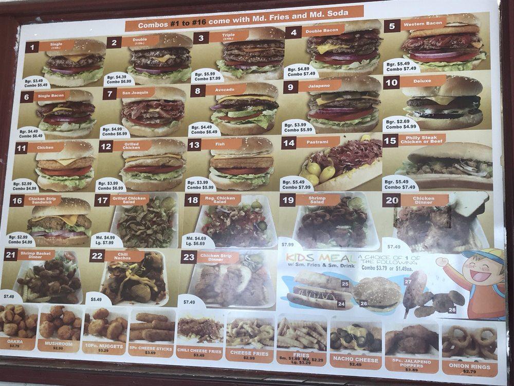 Menu at Three Brothers Drive-In restaurant, Pixley