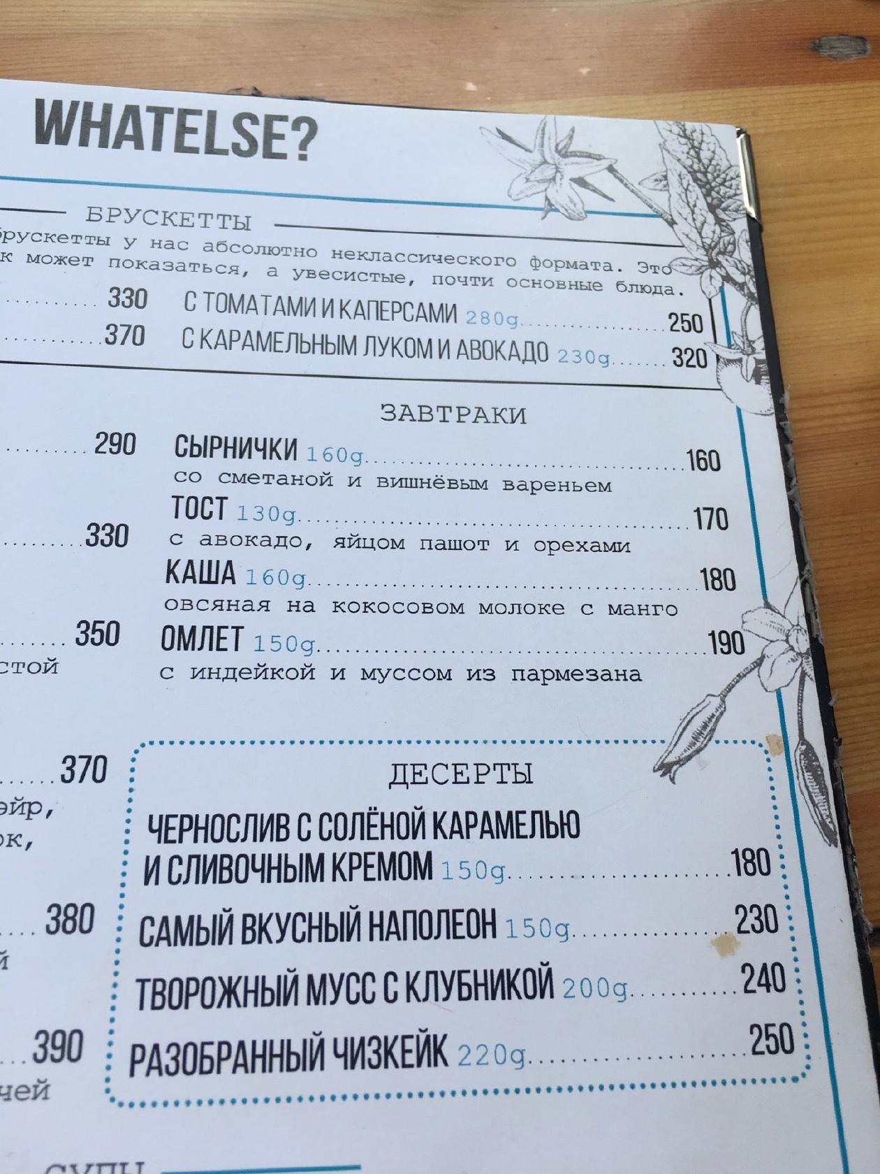 Menu at What Else? restaurant, Tula