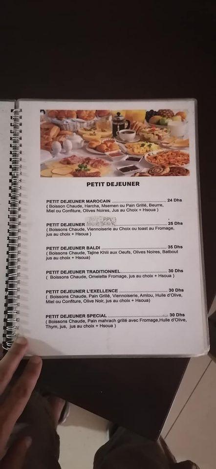 Menu at Café l'excellence cafe, Casablanca