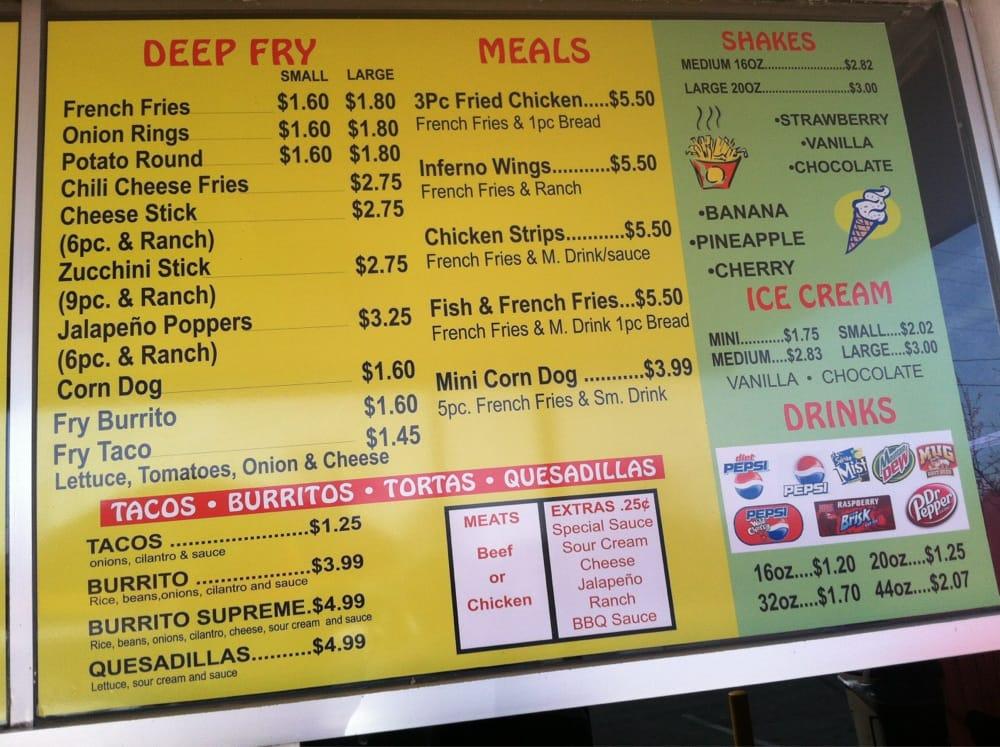 Menu at East Main Drive-In restaurant, Stockton, E Main St