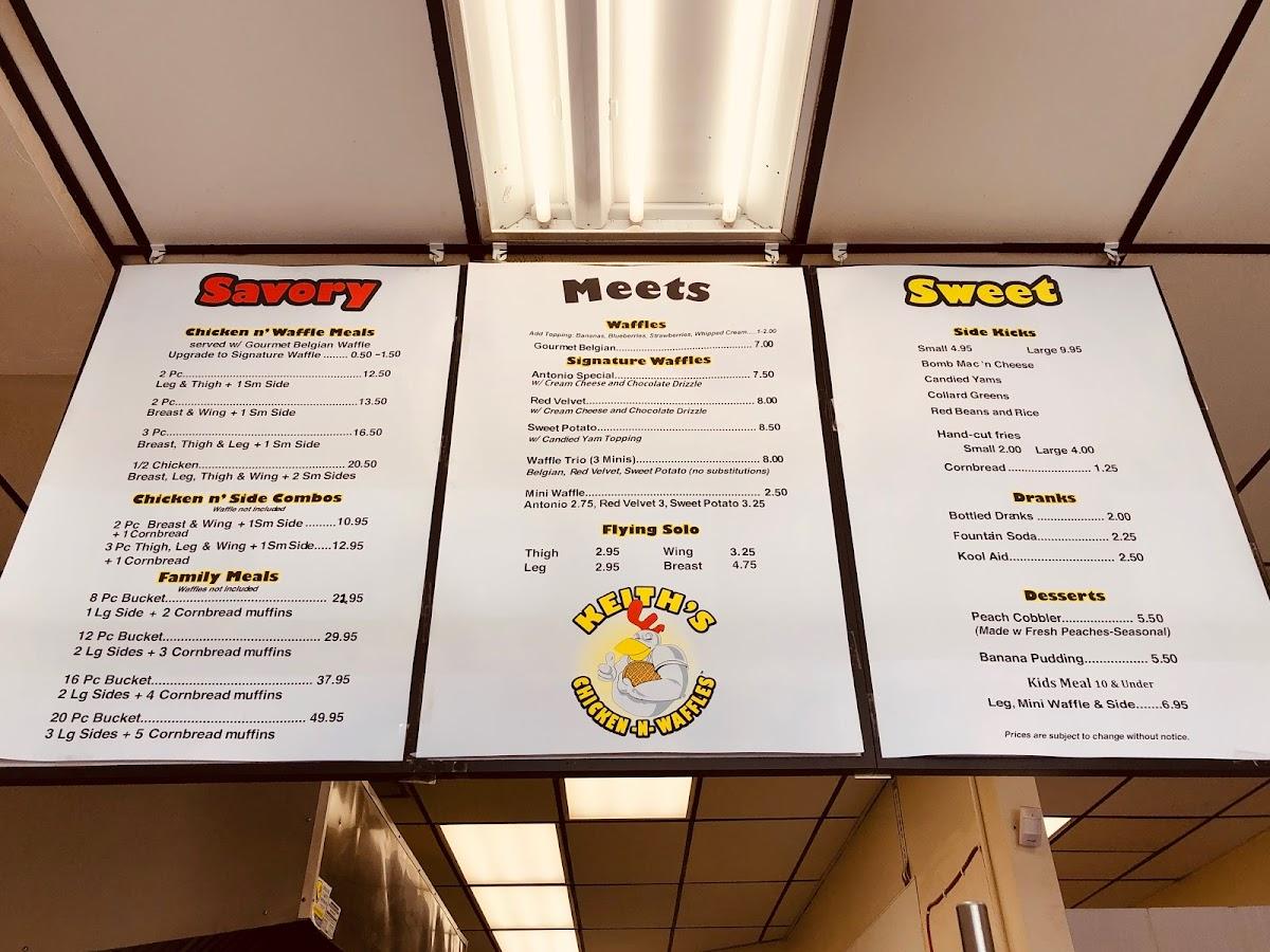 Menu at Keith’s Chicken N Waffles restaurant, Daly City