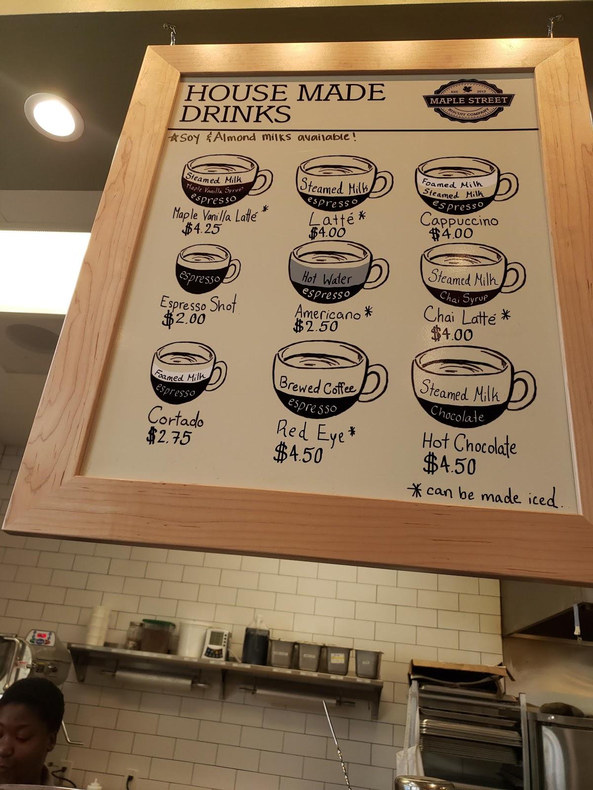 Menu at Maple Street Biscuit Company restaurant, Alpharetta