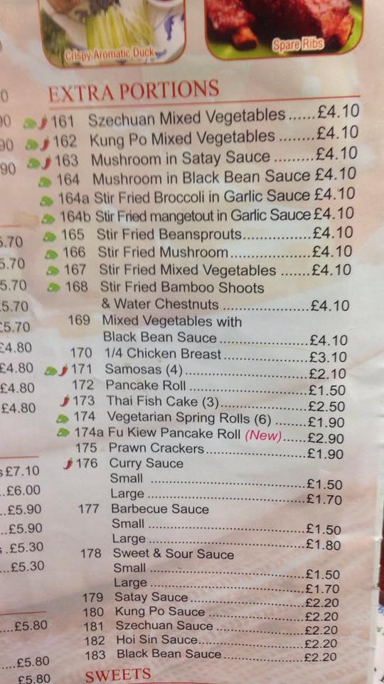 Menu at The Blue Rickshaw fast food, Whitchurch