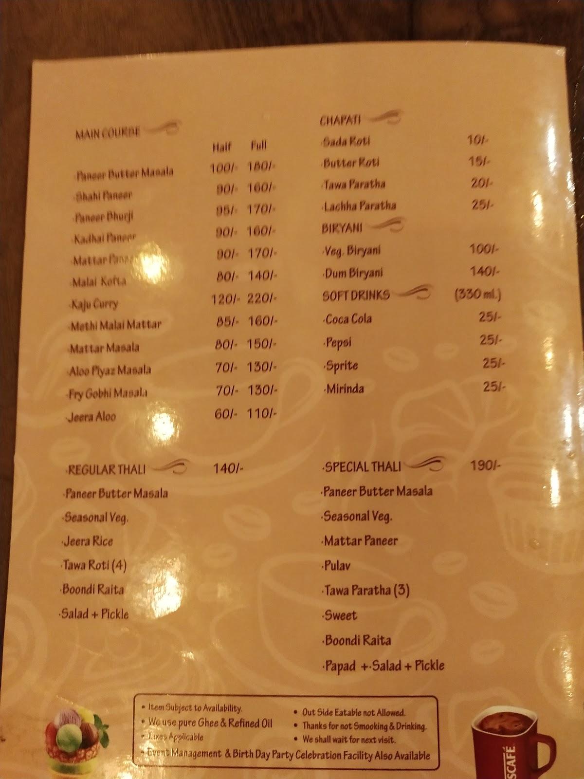 Menu at The Food Magic Cafe, Kota