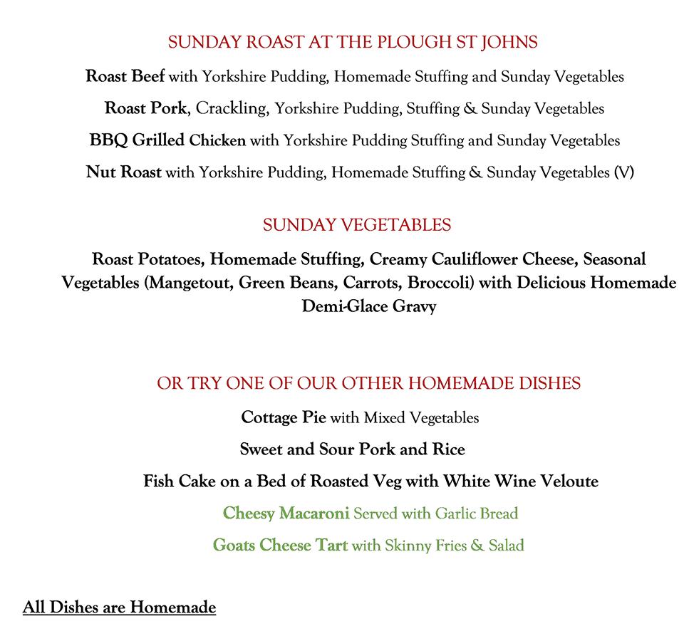 Menu at The Plough pub & bar, Redhill