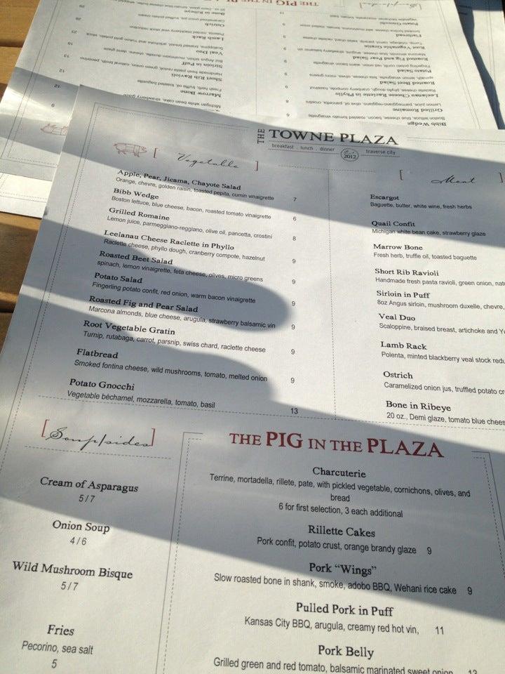 Menu at The Towne Plaza pub & bar, Traverse City