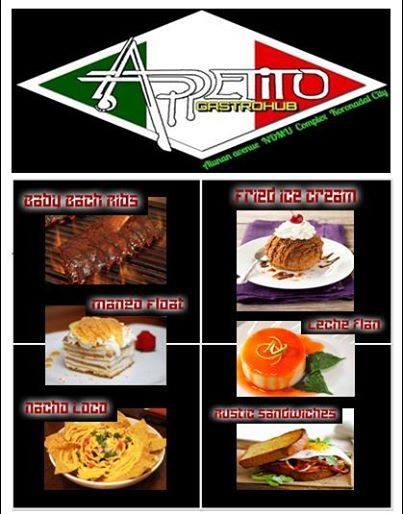 Menu at Appetite restaurant, Koronadal City