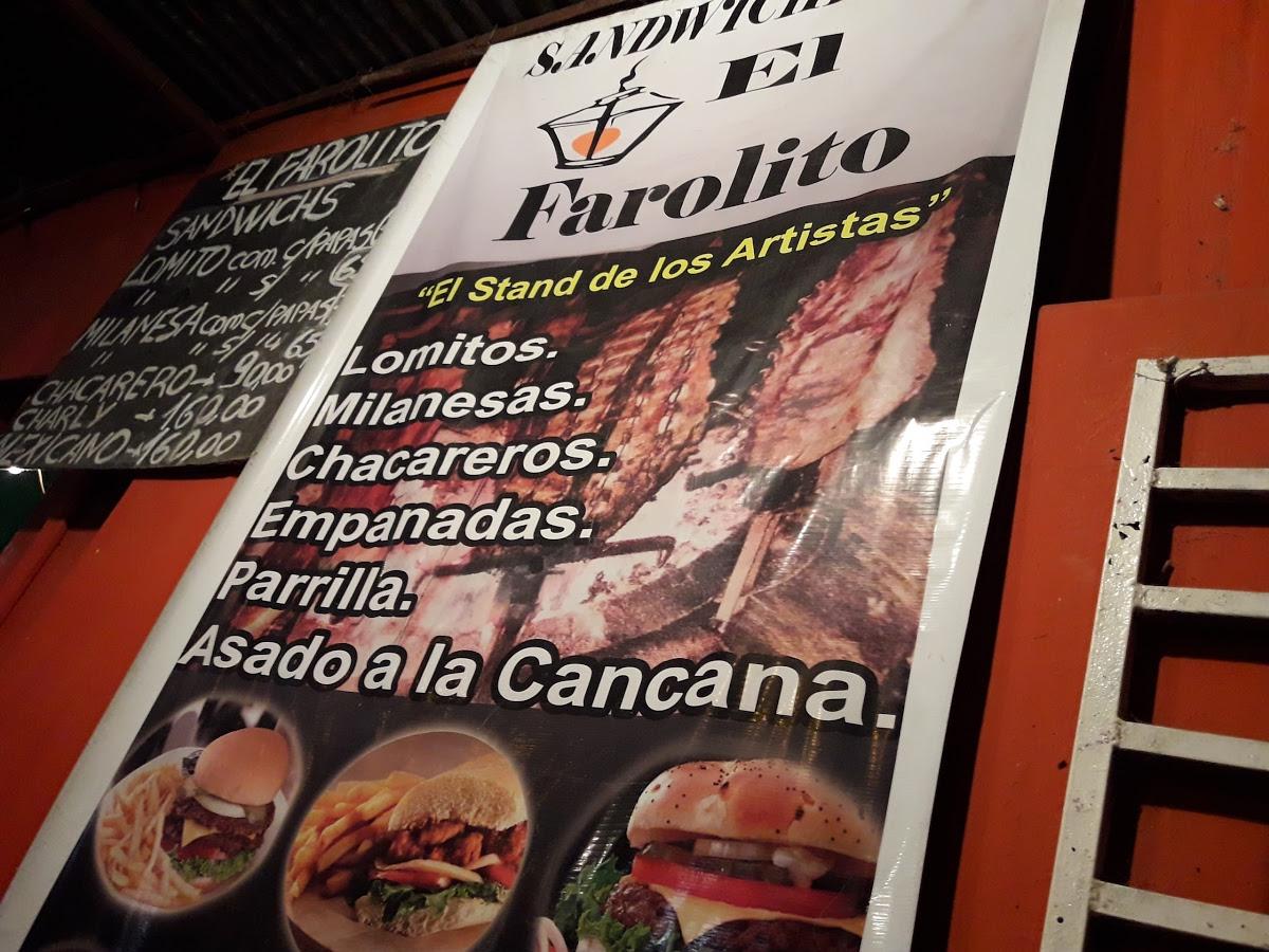 Menu at El Farolito restaurant, General Mosconi