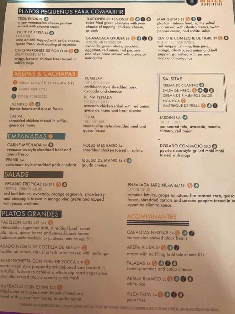 Menu at MAIZE pub & bar, Cincinnati