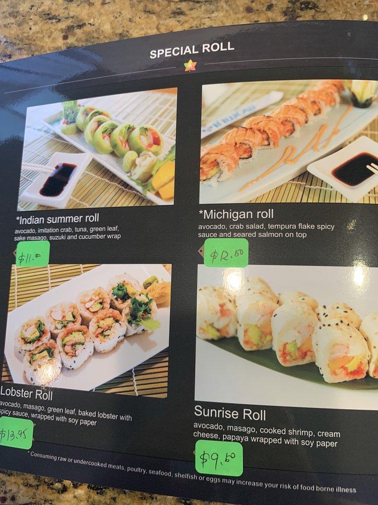 Menu at Momiji Japanese Restaurant, Canby