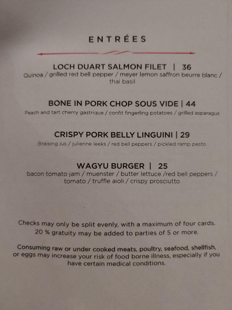 Menu at The White Buffalo Club, Jackson