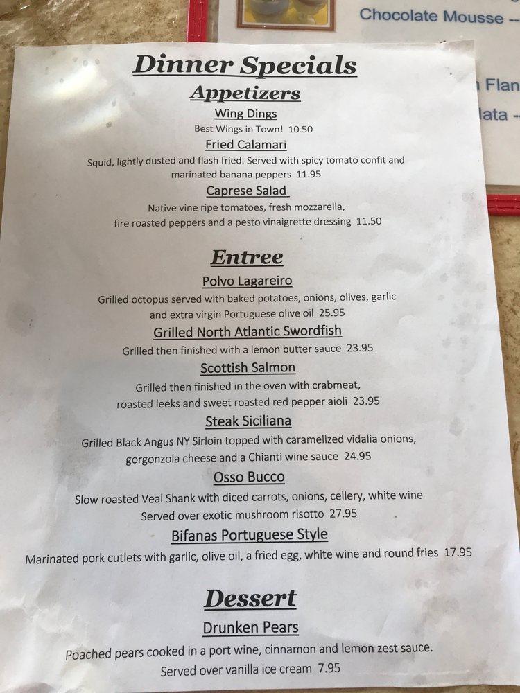 Menu at Fernando’s Dockside Grille restaurant, Port St. Lucie
