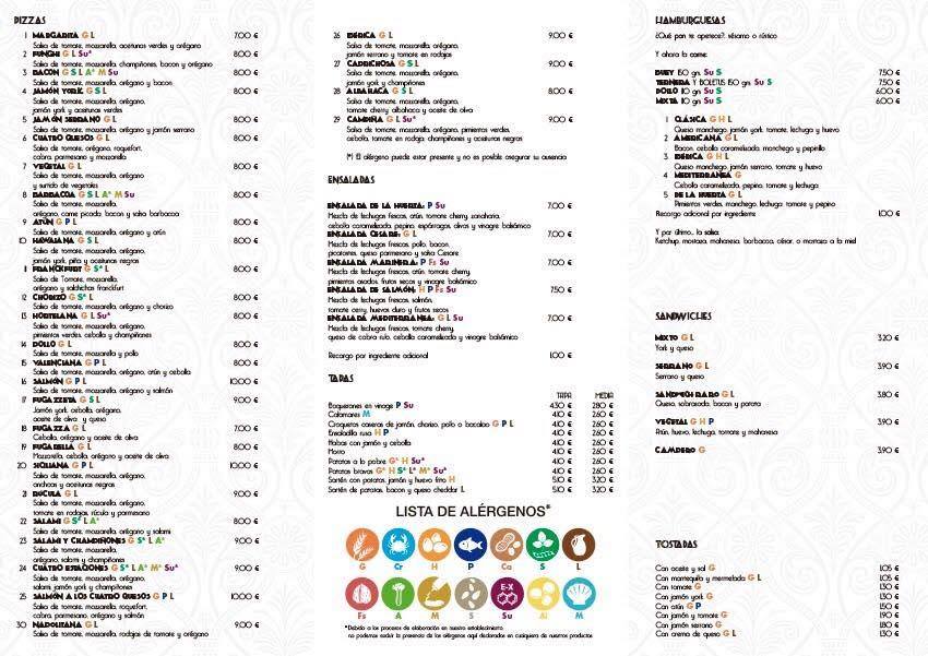 Menu at PIZZERIA LA BARRA, Alboraya