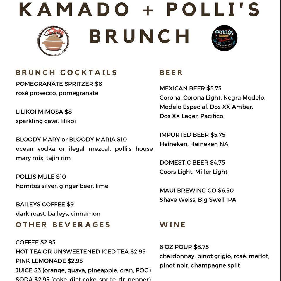 Menu at Polli's Mexican Restaurant, Makawao