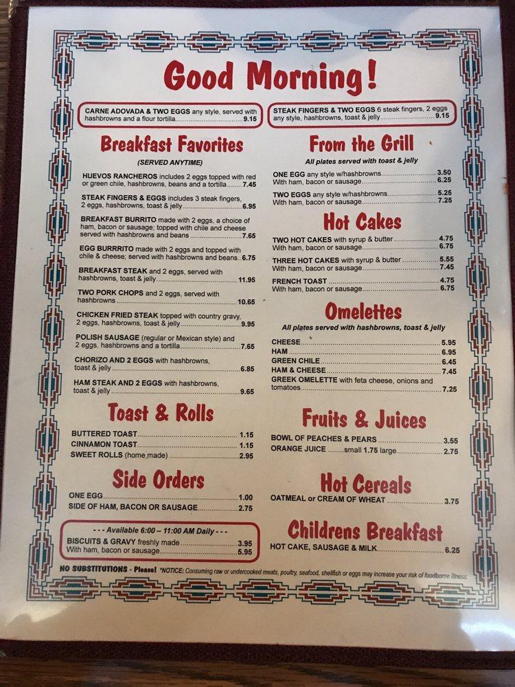 Menu at Mac's La Sierra Coffee Shop steakhouse, Albuquerque, Central Ave NW