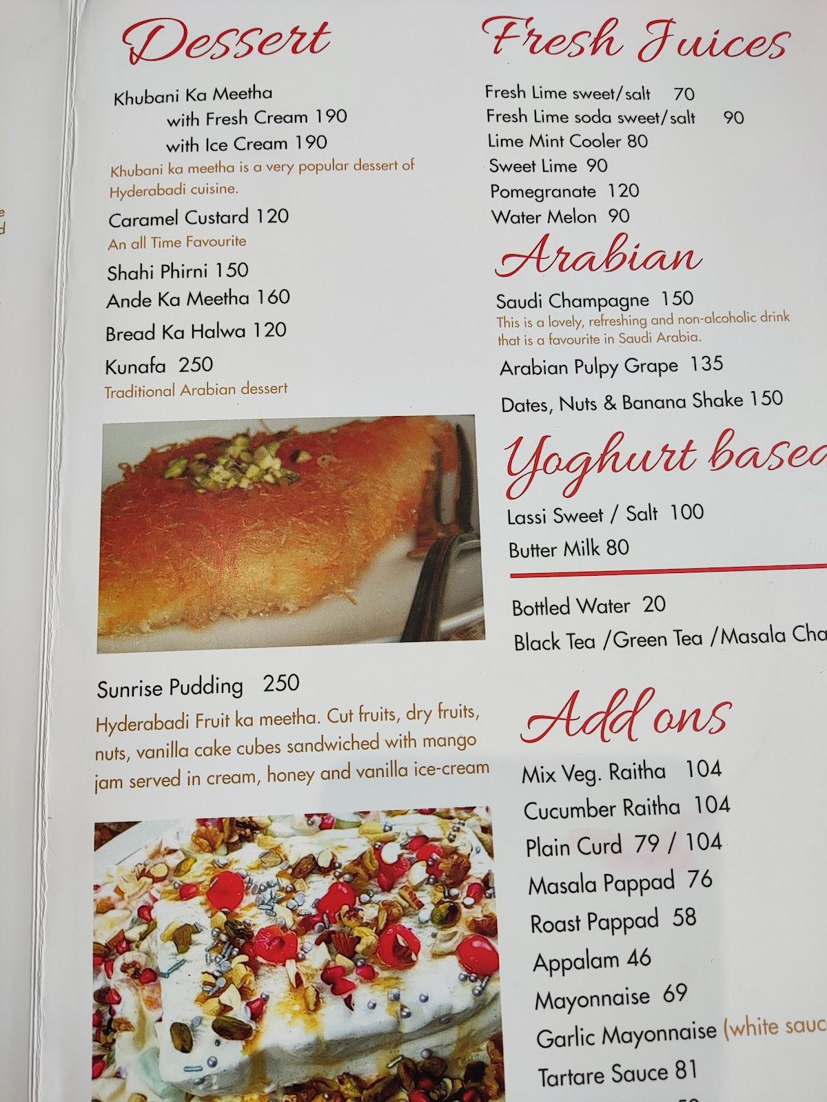Menu at Abid's Chetpet, Chennai, Shop No