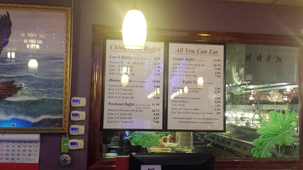 Menu at Chinatown Buffet restaurant, Champaign