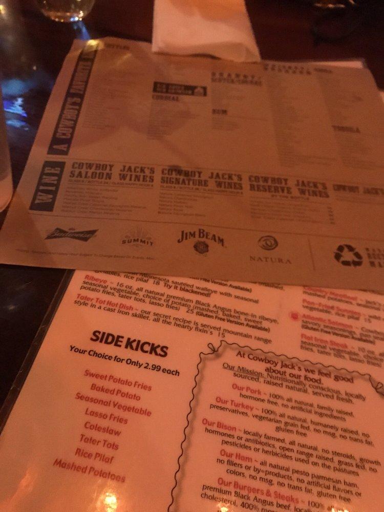 Menu at Cowboy Jacks Bloomington pub & bar, Bloomington, Southtown Dr