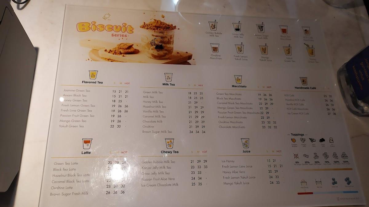 Menu at KOI MRT Dukuh Atas cafe, Central Jakarta