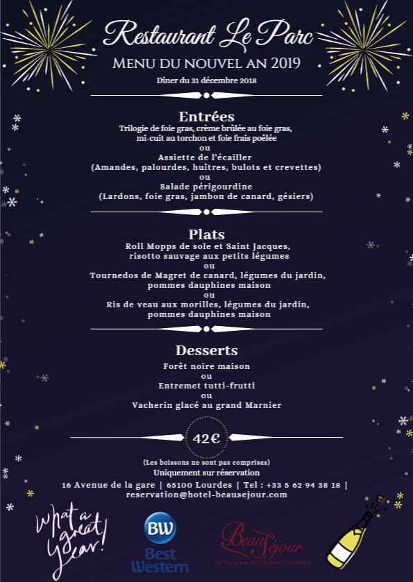 Menu at Restaurant - Brasserie "Le Parc", Lourdes