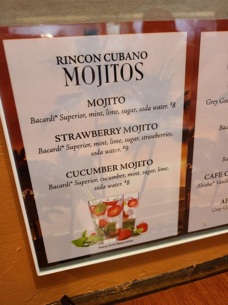 Menu at Rincon Cubano restaurant, Sarasota