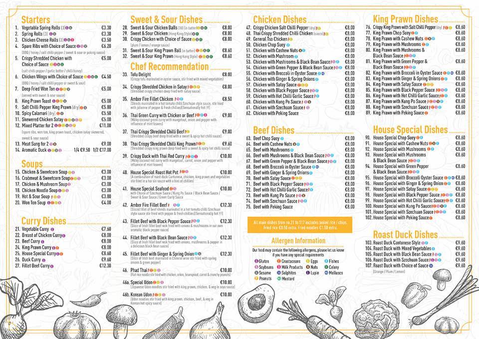 Menu at Lemon Tree Chinese Cuisine restaurant, Cork