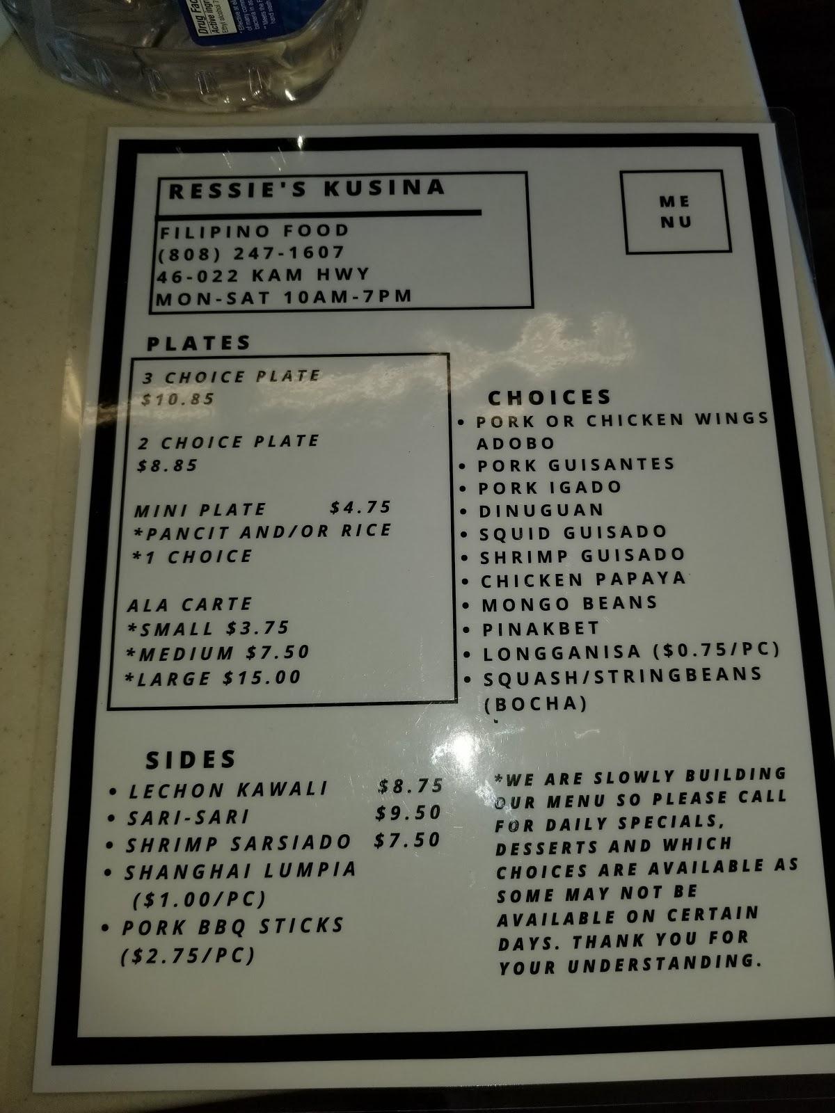 Menu at Cafe Ilocos Filipino Restaurant, Kaneohe