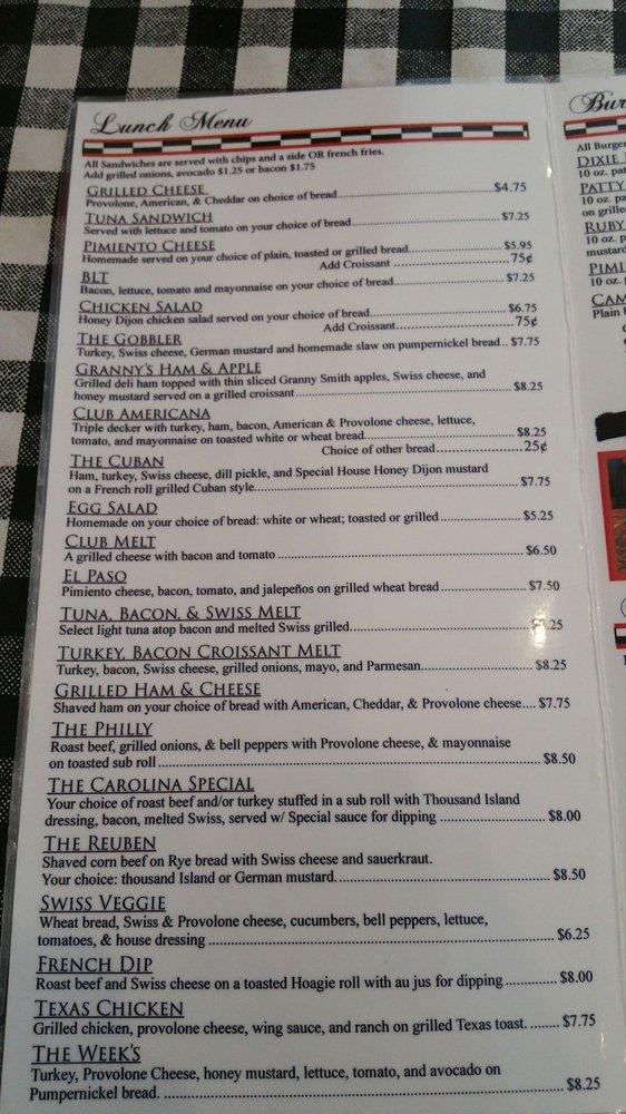 Menu at Candy's at the Granary cafe, Camden