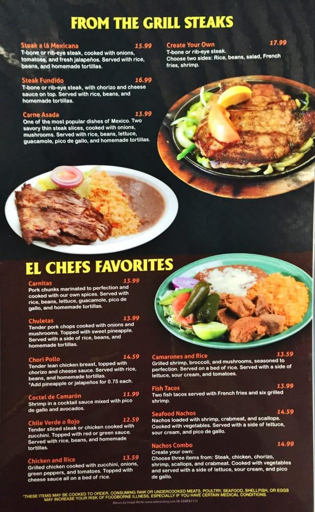 Menu at El Amigo Mexican Grill restaurant, Erie