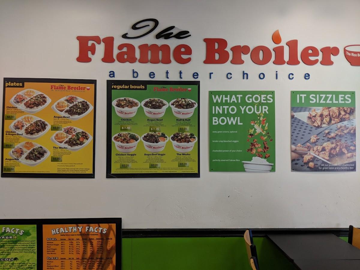 Carta de comida rápida Flame Broiler, Flagstaff