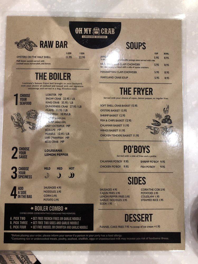 Carta del restaurante OH MY CRAB, Los Angeles, W 6th St #100