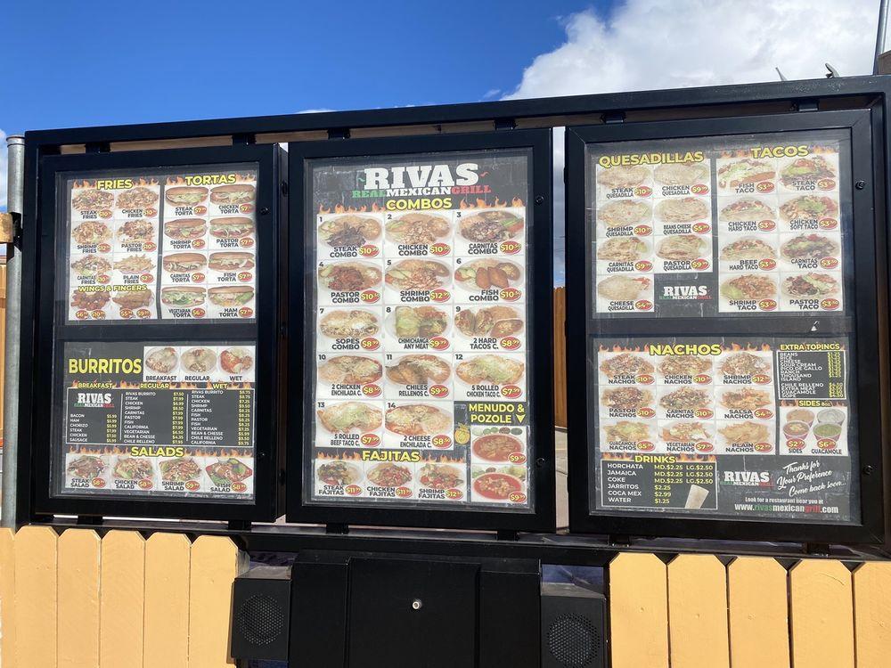 Menu at Rivas Mexican Grill #13 restaurant, Sparks