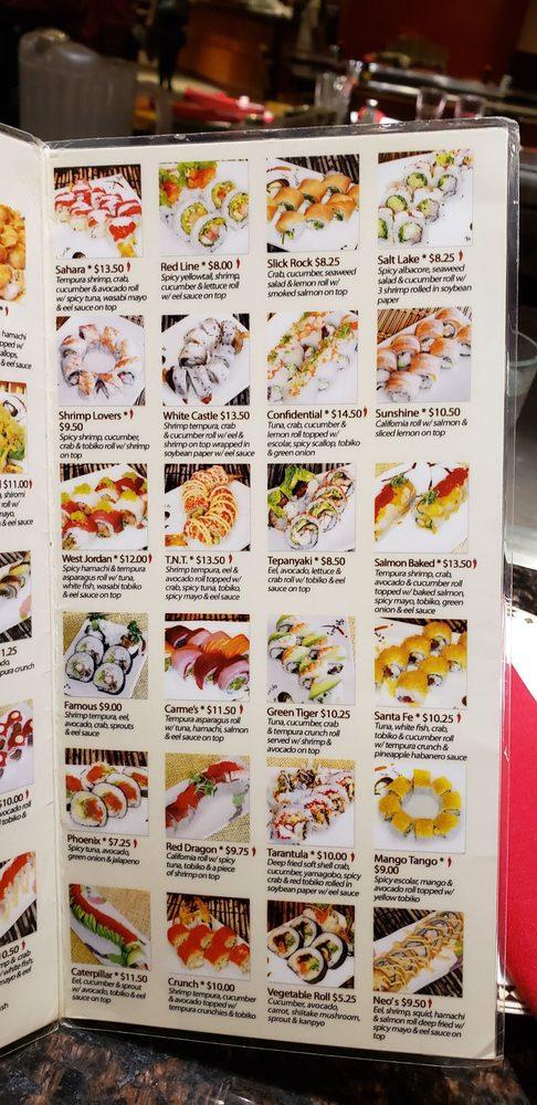 Menu at Tepanyaki Japanese Steak House restaurant, West Jordan, S