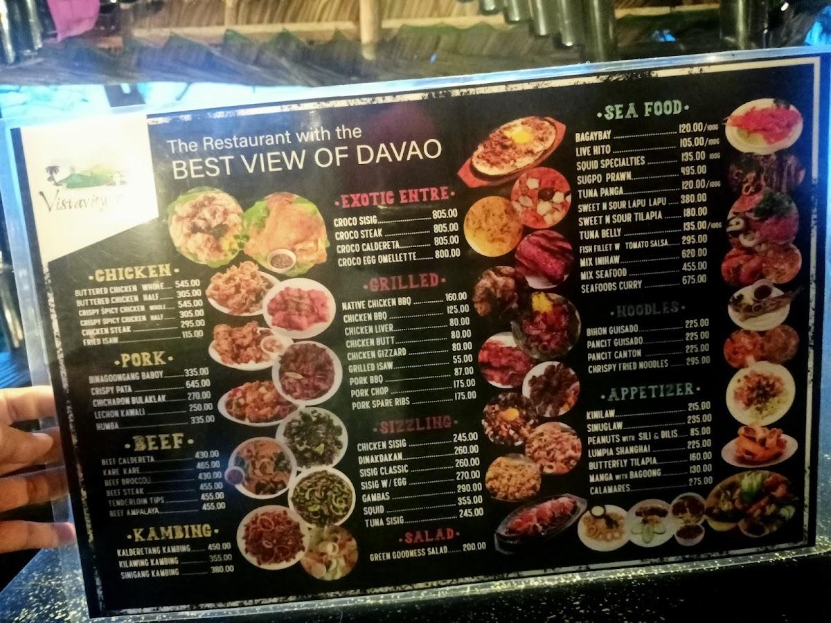 Carta del restaurante Vista View Resto, Dávao, 3HV9+8FP