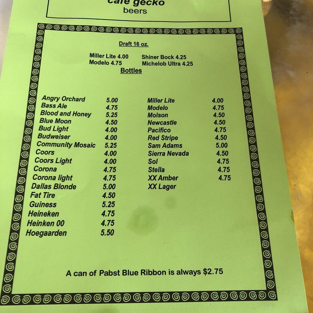 Menu at Cafe Gecko Fairview, Fairview