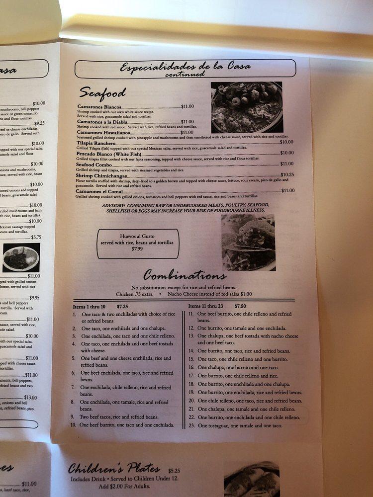 Menu at El Comal Mexican Restaurant, McCalla, AL-216 A