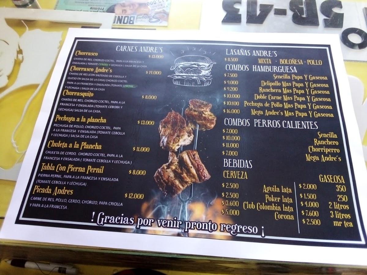 Menu at ANDRES HAMBURGUESA DE RES restaurant, Tunja