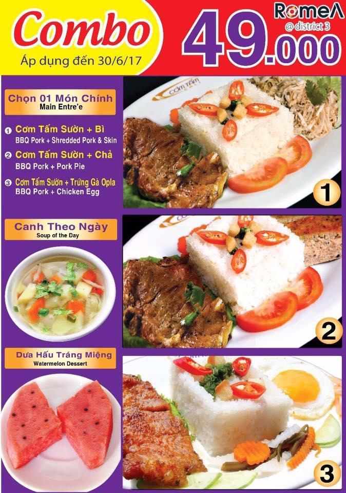 Menu at Cơm Tấm Cali RomeA, Ho Chi Minh City