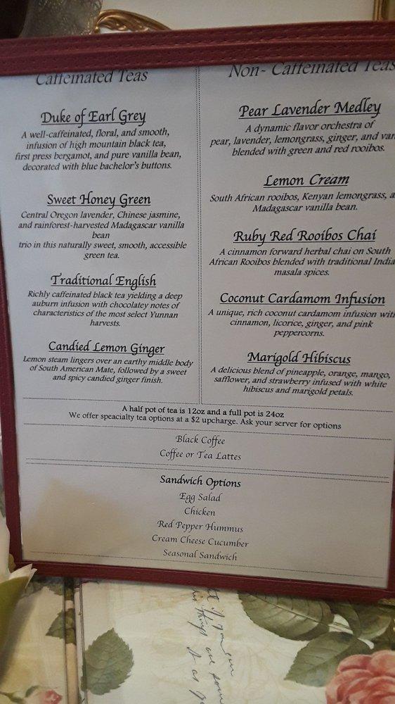 Menu at Coterie Tea & Eatery restaurant, Upland