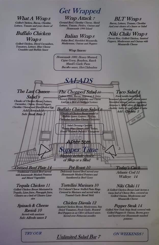 Menu at Last Chance Saloon pub & bar, Millington