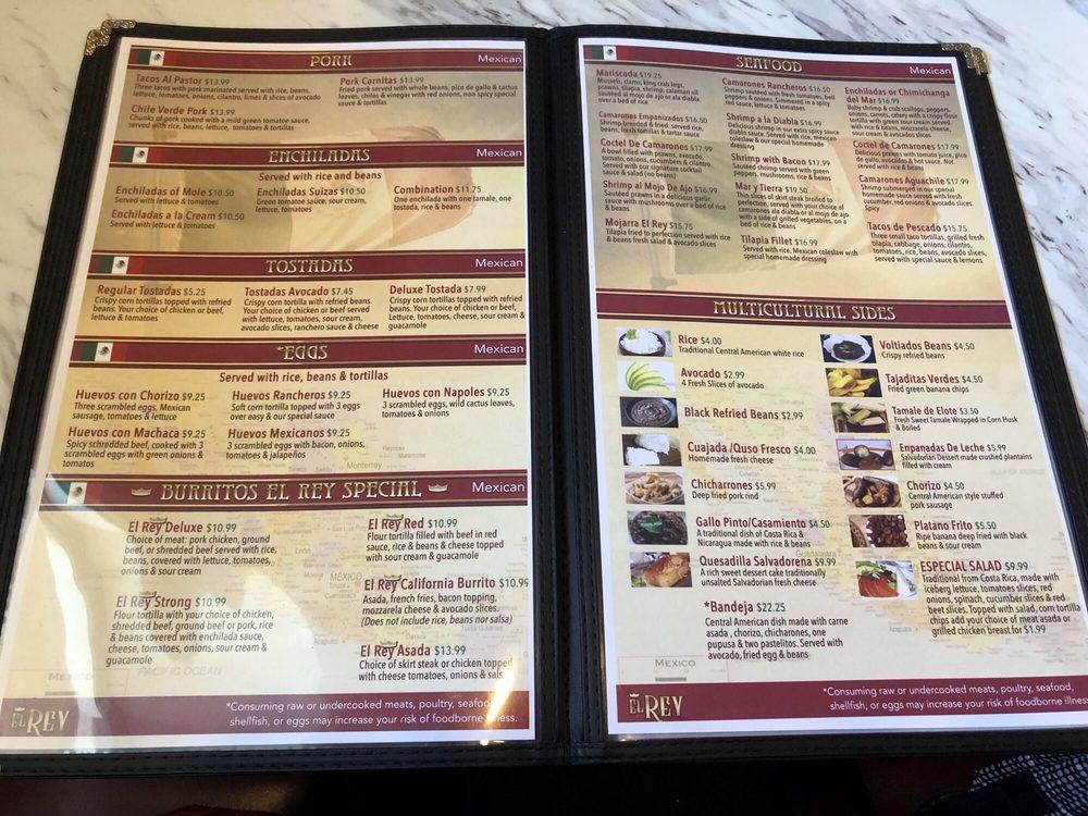 Menu at El Rey Latino Restaurant, Bellingham