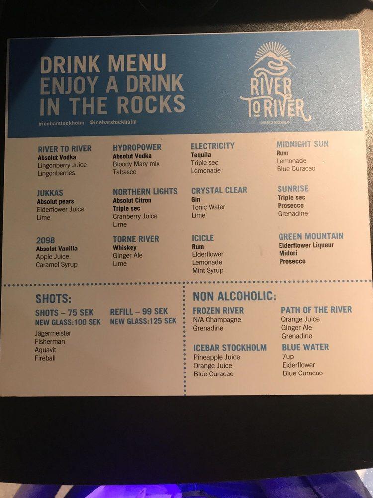 Menu at ICEBAR Stockholm by ICEHOTEL, Stockholm