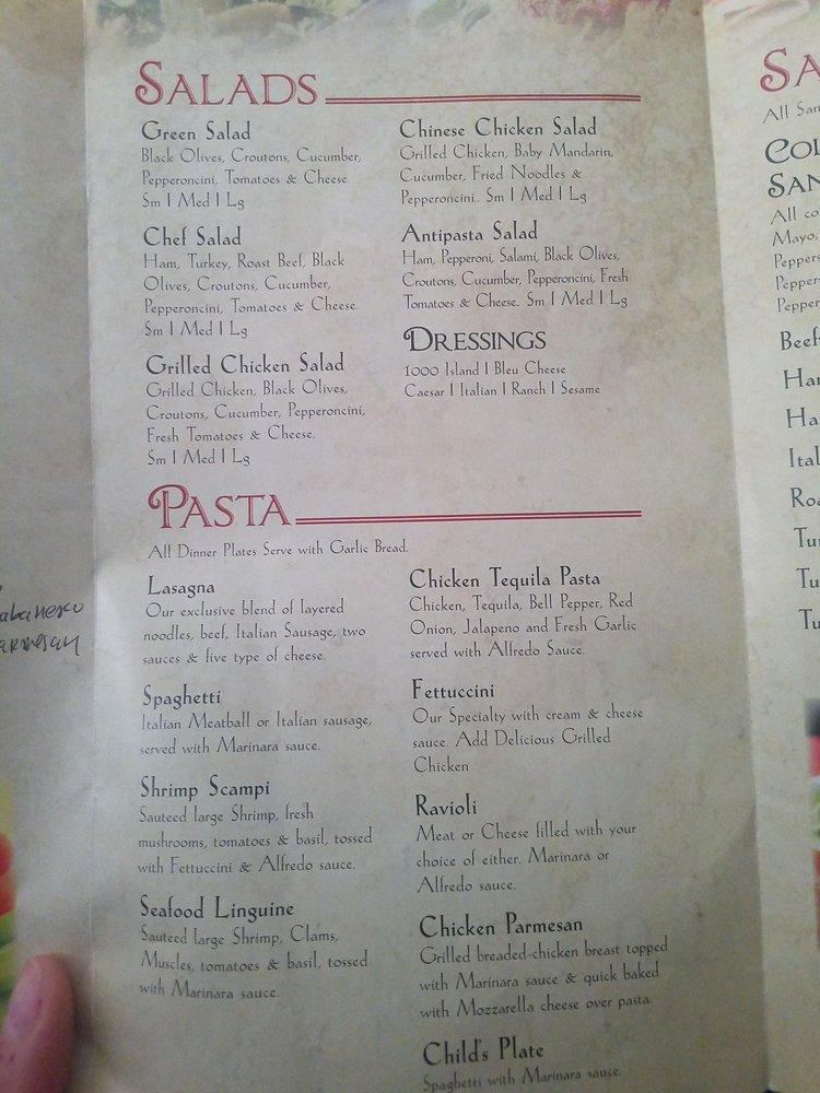 Menu at Michael Angelo's Pizza pizzeria, Ontario
