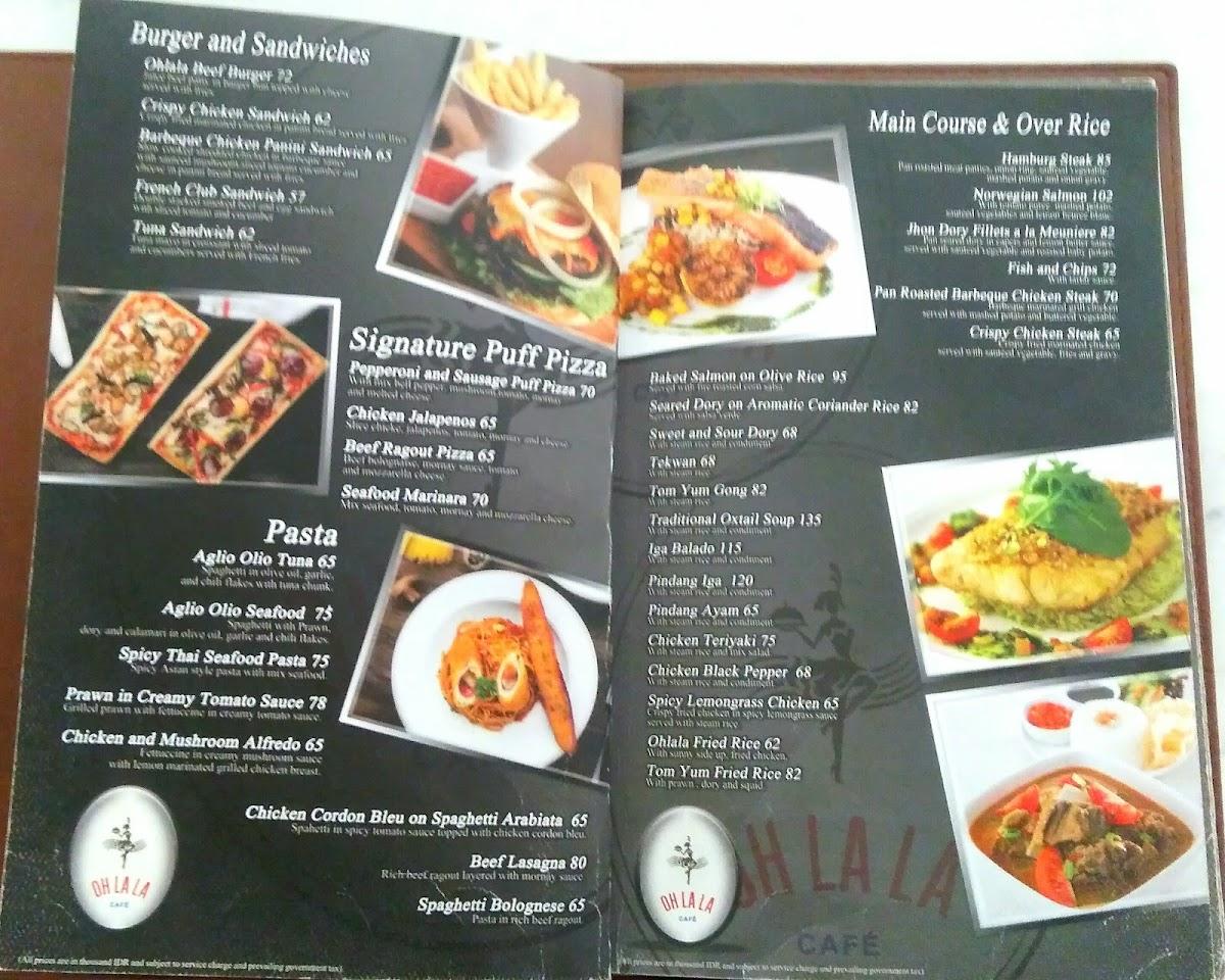 Menu at Ohlala Cafe, Central Jakarta, Jl. M.H. Thamrin No.28-30