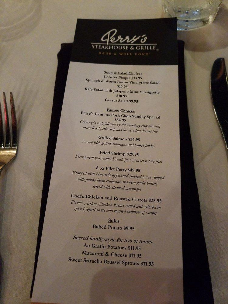 Menu at Perry's Steakhouse & Grille - Downtown Austin, Austin, 114 W 7th St