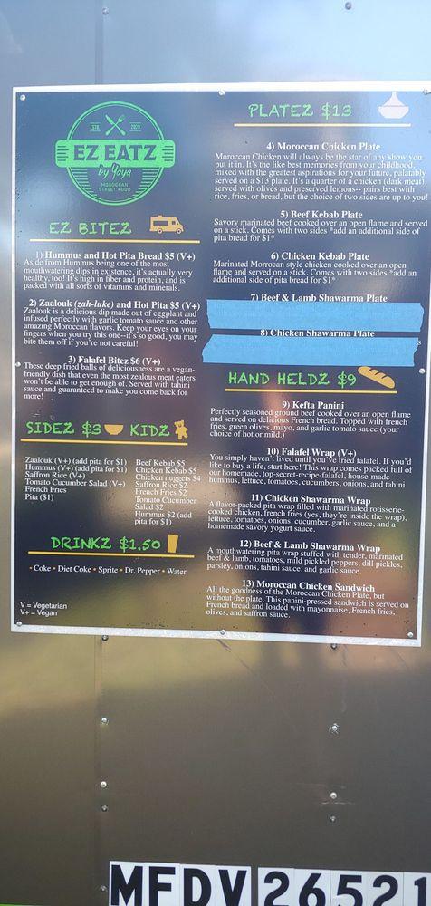 Menu at EZ Eatz By Yaya, Jacksonville, Riverside
